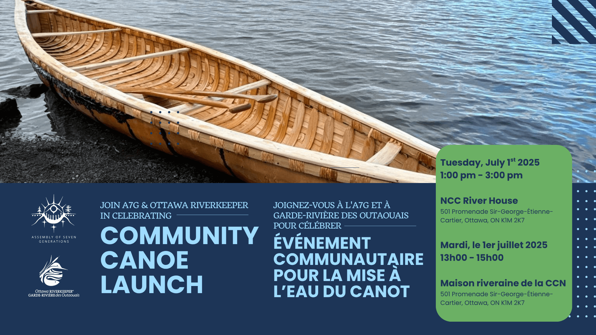 Community Canoe Launch - July 1st, 2025 - Ottawa Riverkeeper | Garde ...